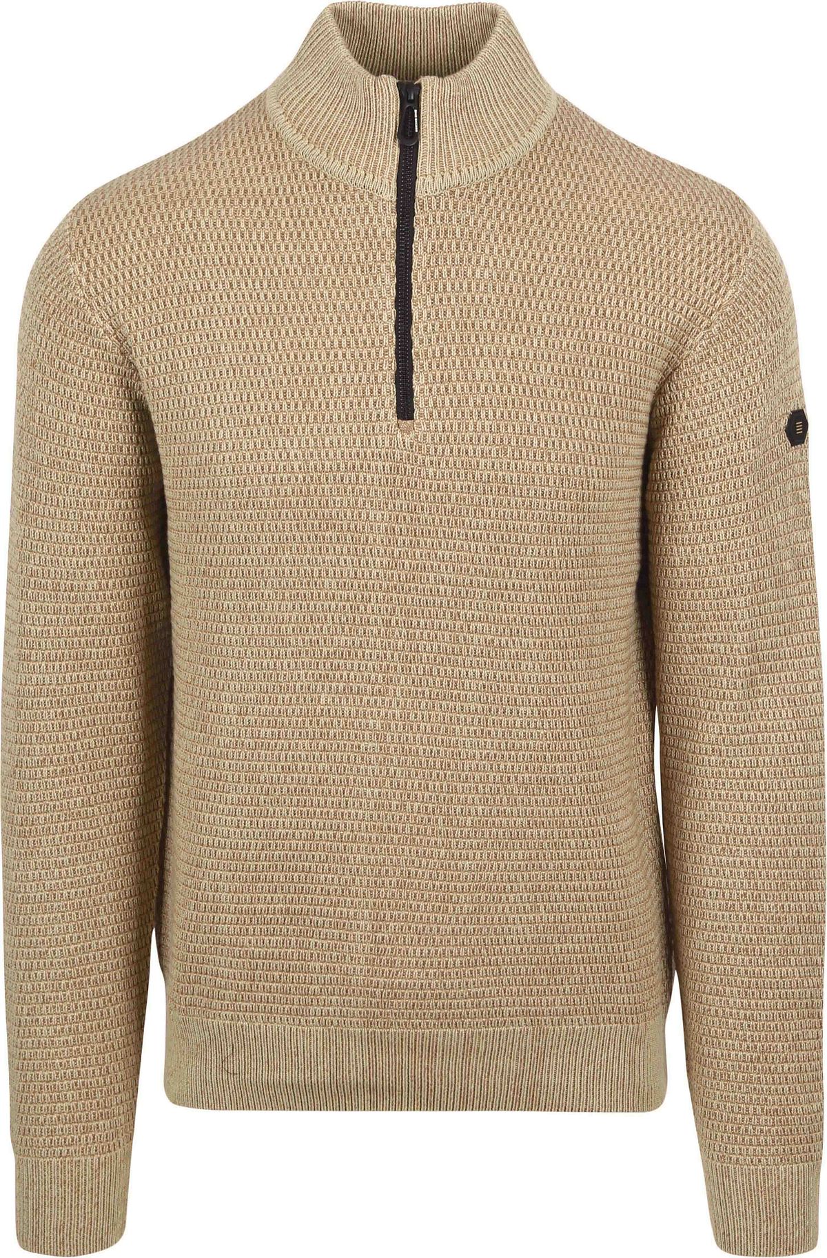 No Excess Half Zip Trui Structuur Melange Beige 25230904-122 kopen | Suitable