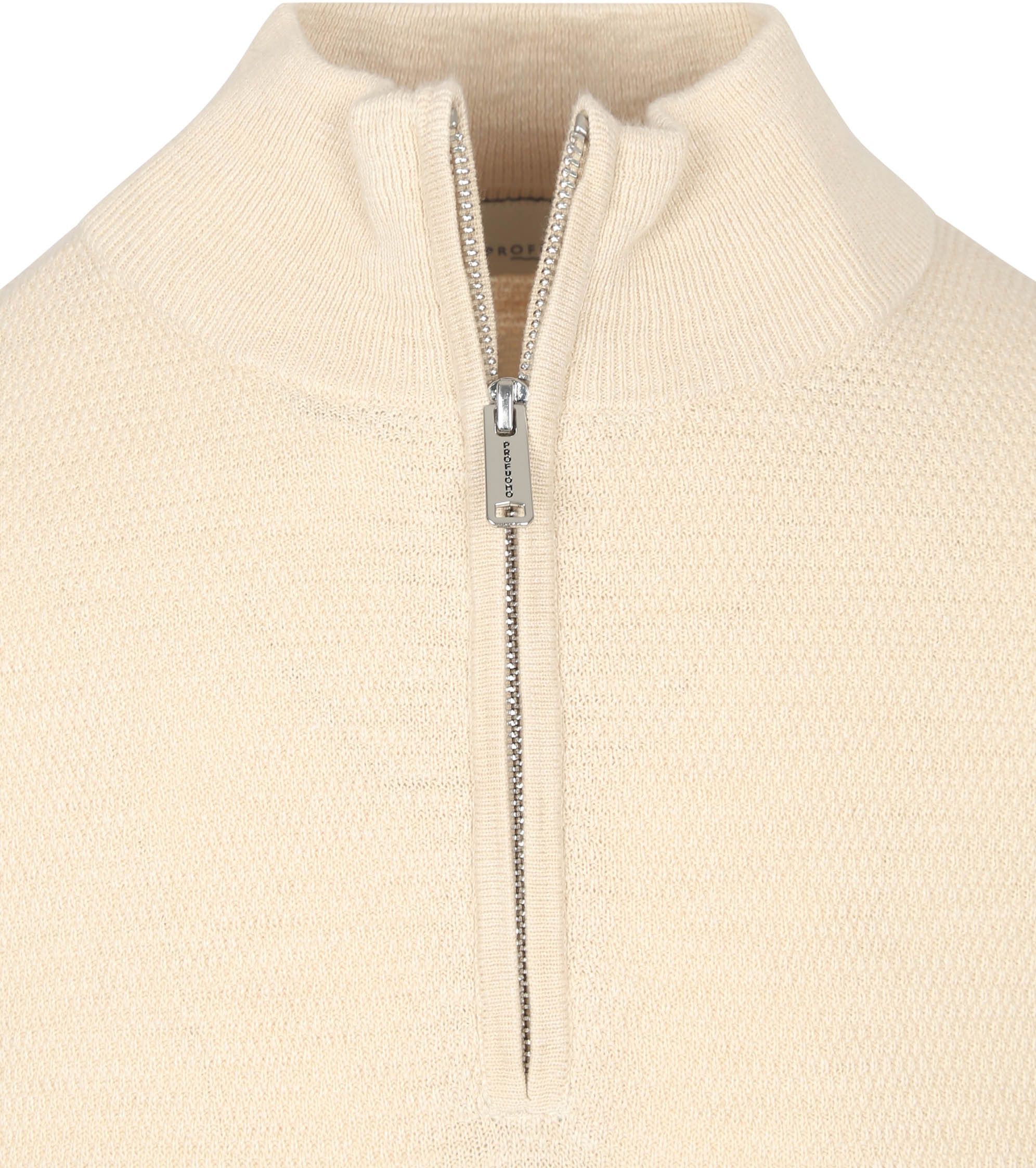 Profuomo Half Zip Pullover Structuur Ecru PPVJ30007A-E kopen | Suitable
